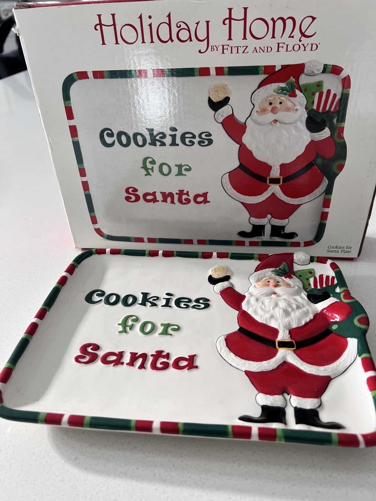 Fitz And Floyd Christmas Holiday Home Cookies For Santa Platter New In ...