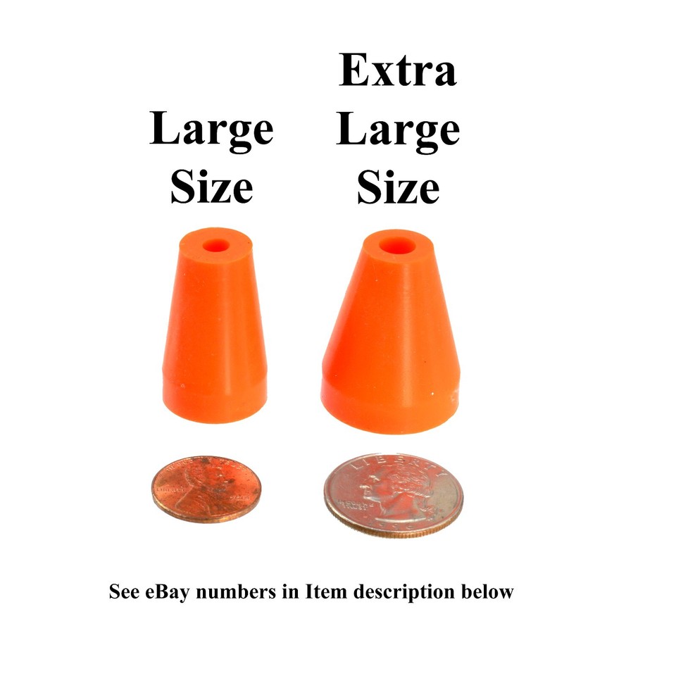 3 Large & 3 Ex. Large orange safety plugs for toy cork pop guns w large ...