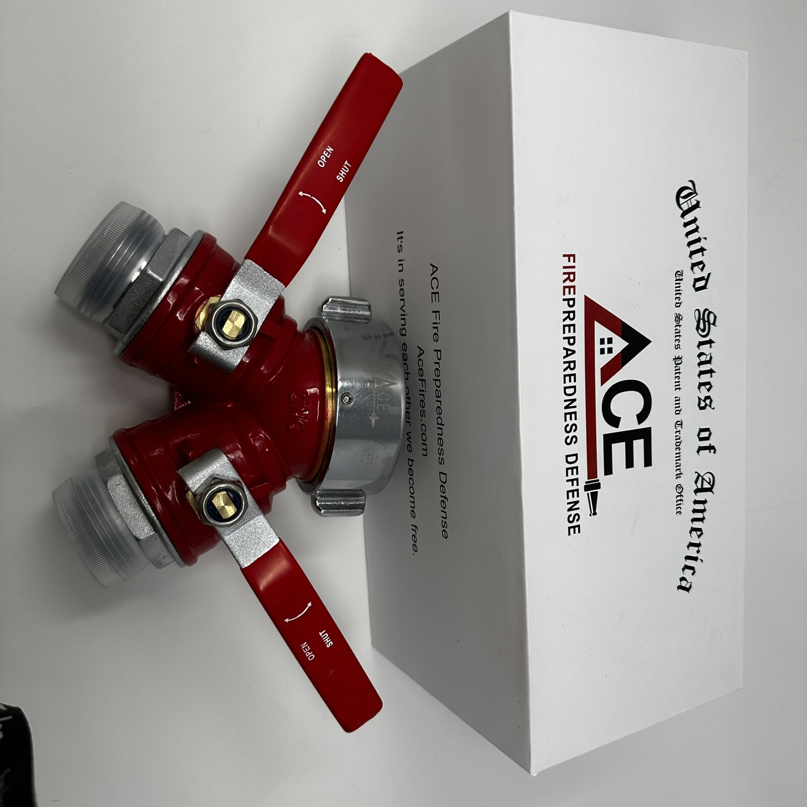 Gated WYE Valve for Fire Hydrants Fire Hose Splitter Brass 2.5" x 1.5"x ...