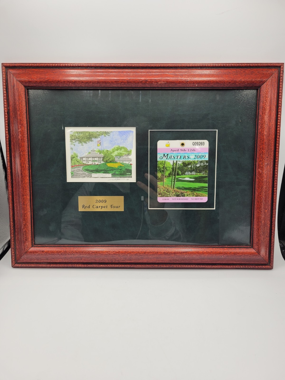 2009 FRAMED MASTERS AUGUSTA NATIONAL GOLF PGA WATERCOLOR, RED CARPET ...
