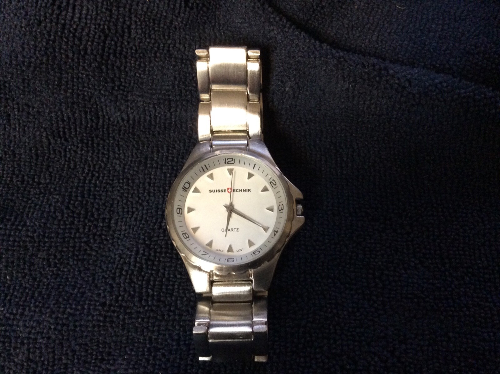 SWISS TECHNIK MEN'S White Face Quartz WRIST WATCH new with new battery ...