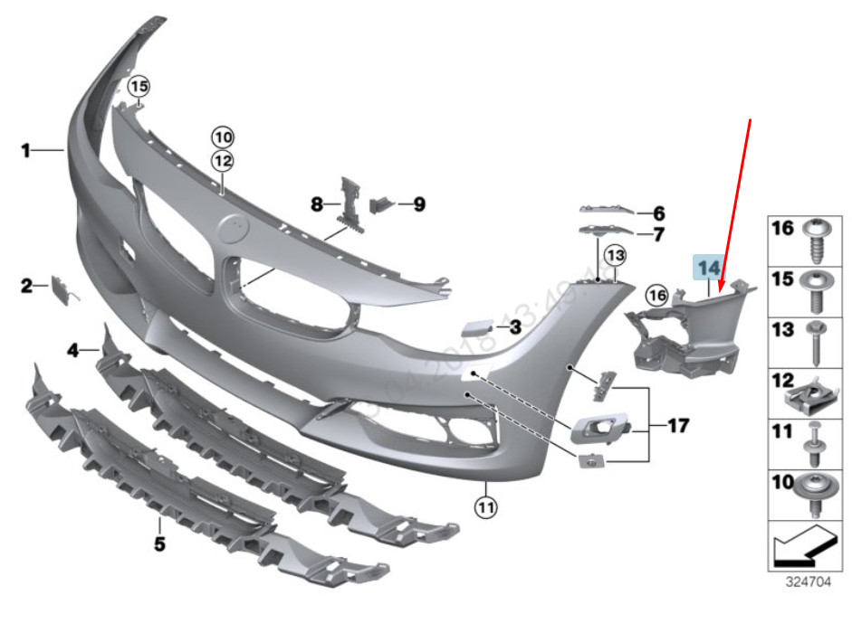 NEW BMW 3 GT F34 LEFT FOG LIGHT BRACKET 51117293799 7293799 2016 OEM NO ...
