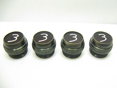 (4) Vintage Panel Mount Indicator Light Lens Caps ½” Dia Red Lens with ...
