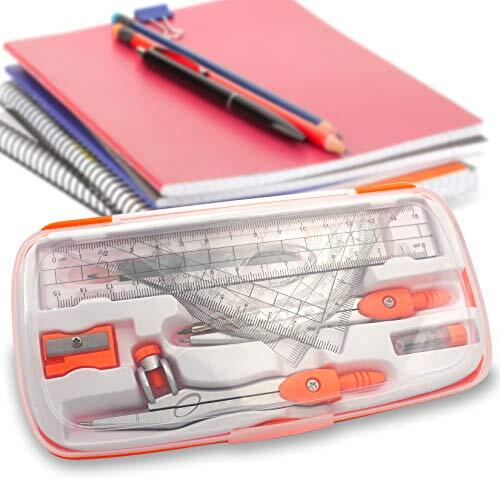 Maths Geometry Kit Protractor and Compass Set Orange | eBay
