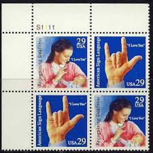 # 2783-84 Postage Stamps Plate Block OF 4 SIGN LANGUAGE | eBay