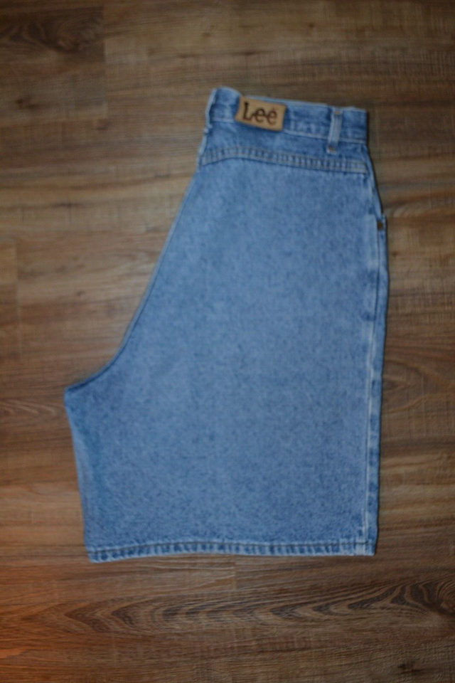 Lee Women's Jean Shorts High Waist Stone Wash Logo Patch Vintage 1990's ...
