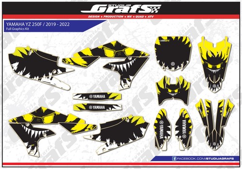 2019 2020 2021 2022 YZ 250F Graphics Kit YAMAHA YZ250F YZF 250 Decals ...