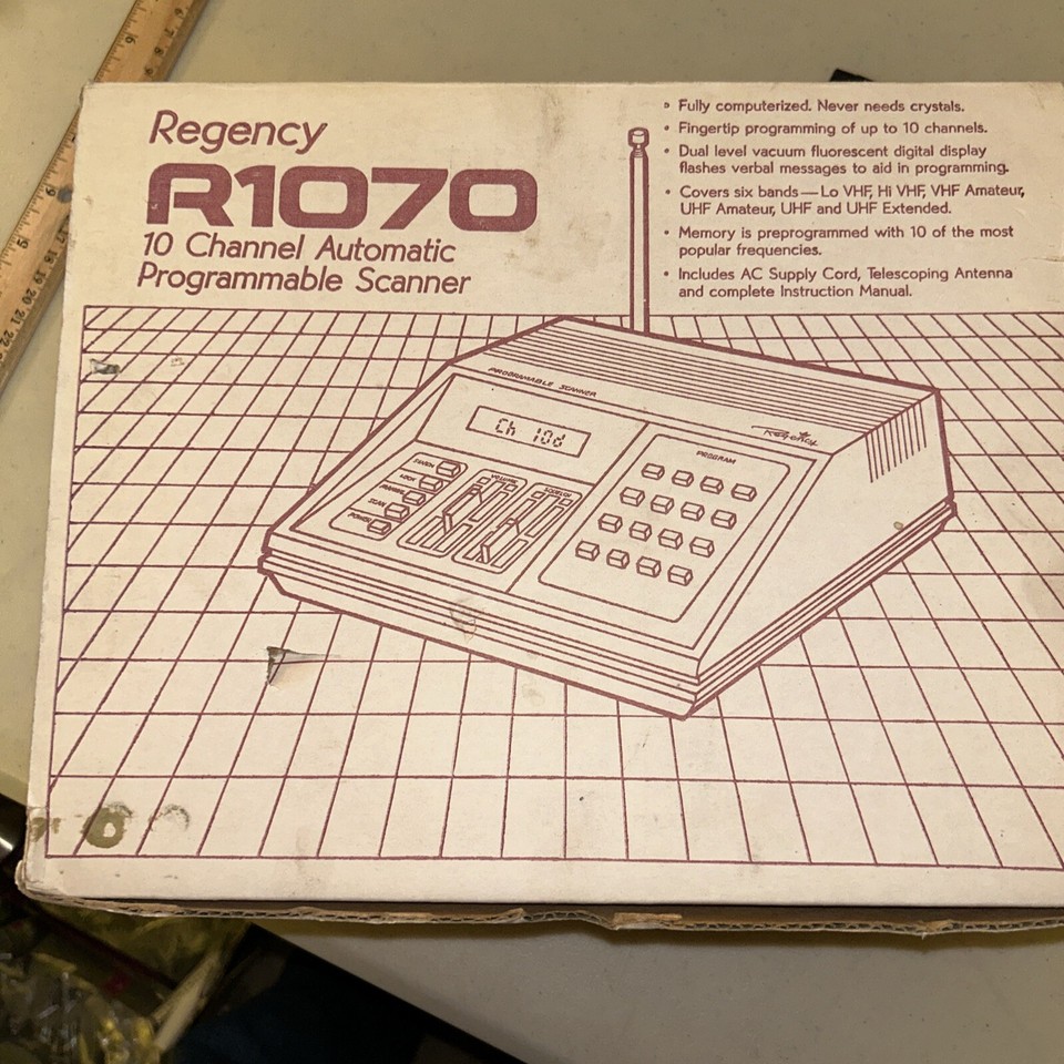 Vintage Regency R1070 Programmable Scanner Works Radio Receiver Extra ...