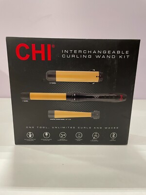 CHI Interchangeable Curling Wand, 3 Barrel Attachments For Versatile ...