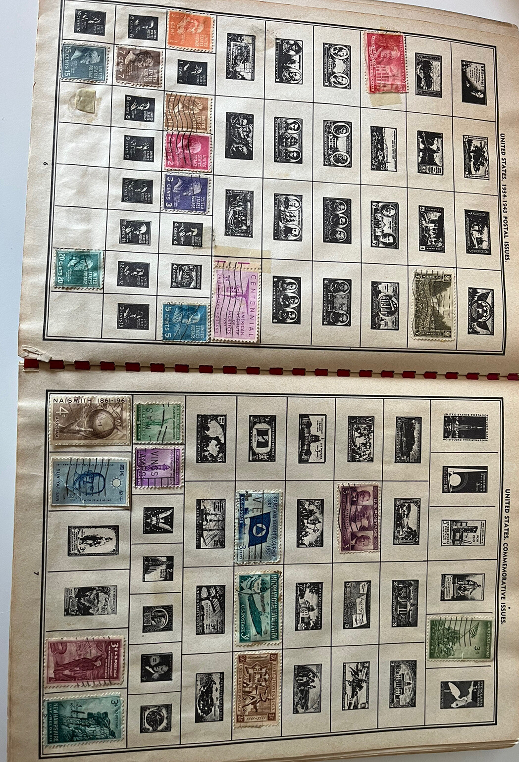 Vintage 1956 Grossman The Majestic Stamp Album Book With 150+ Stamps | eBay