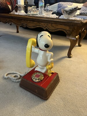 Vintage Peanut Snoopy &Woodstock Rotary Phone | eBay