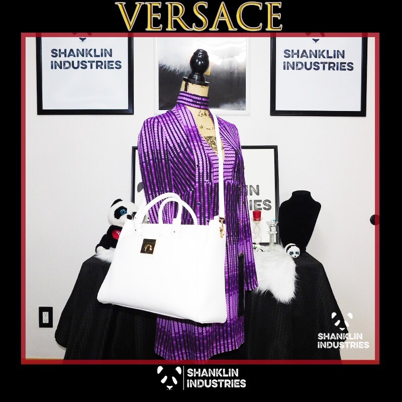 🤍🐼VERSACE COLLECTION🐼🤍 Large Premium Pebbled Leather Satchel | eBay