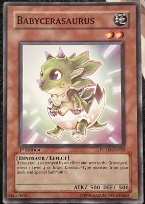 Yu-Gi-Oh! TCG 1st Edition Babycerasaurus Power of the Duelist POTD ...
