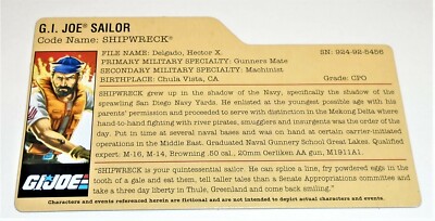 G I JOE File I.D. Card Filecard 2008 Shipwreck V12 | eBay