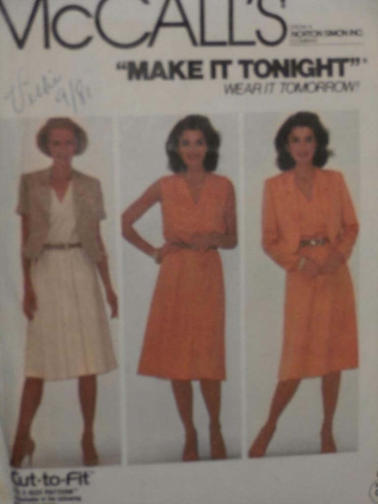 McCall's Sewing Pattern 7456 Woman's Dress Jacket 6 8 10 | eBay
