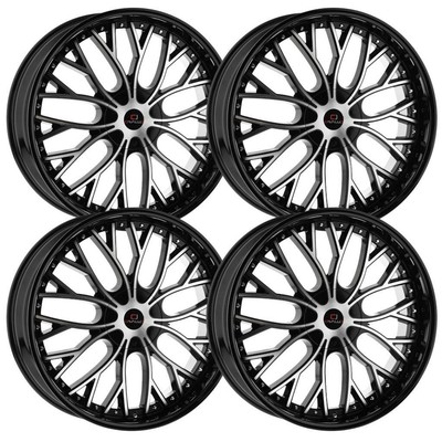 (Set-4) Cavallo CLV-33 26x9.5 BLANK 18mm Black Machined wheels rims 26 ...