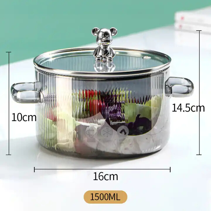 Heat Resistant Soup Pot High Borosilicate Cooking Glass Pot Great For ...