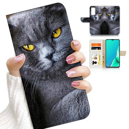 ( For Samsung S21 ) Wallet Flip Case Cover AJ23066 Angry Cat | eBay ...