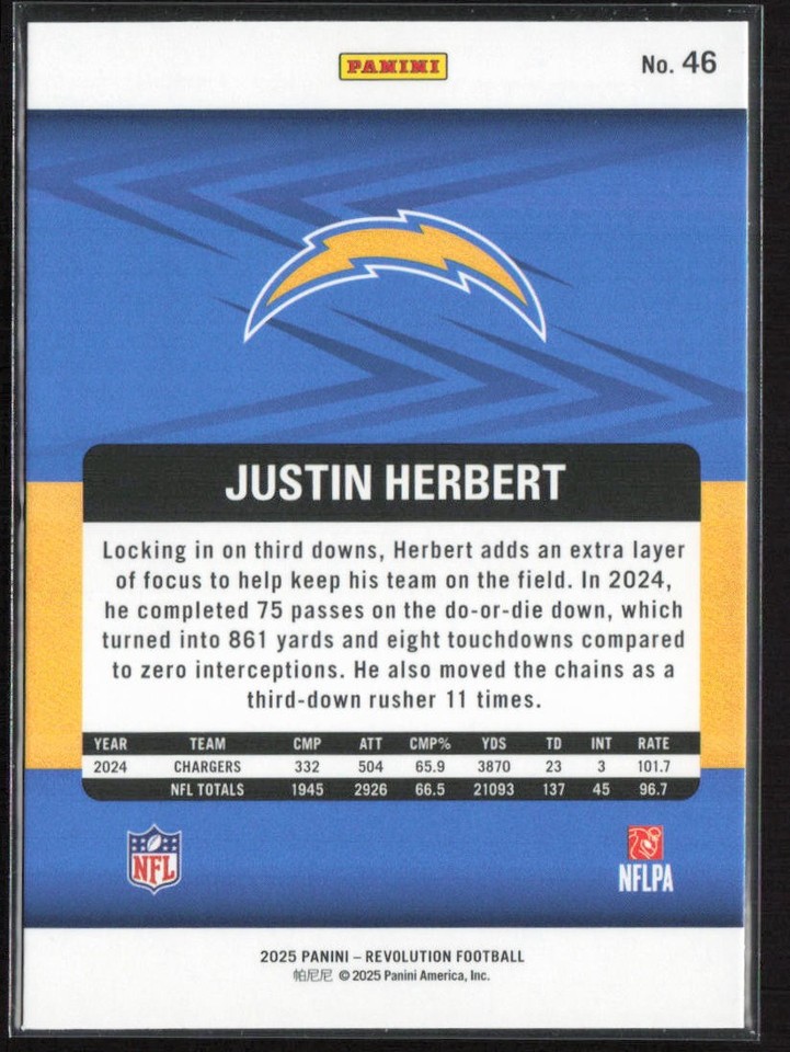 2025 Panini Revolution #46 Justin Herbert | eBay
