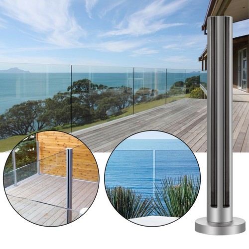 23.6'' Glass Panel Round Corner Post W/ Spigot Slots & Sturdy Base | eBay