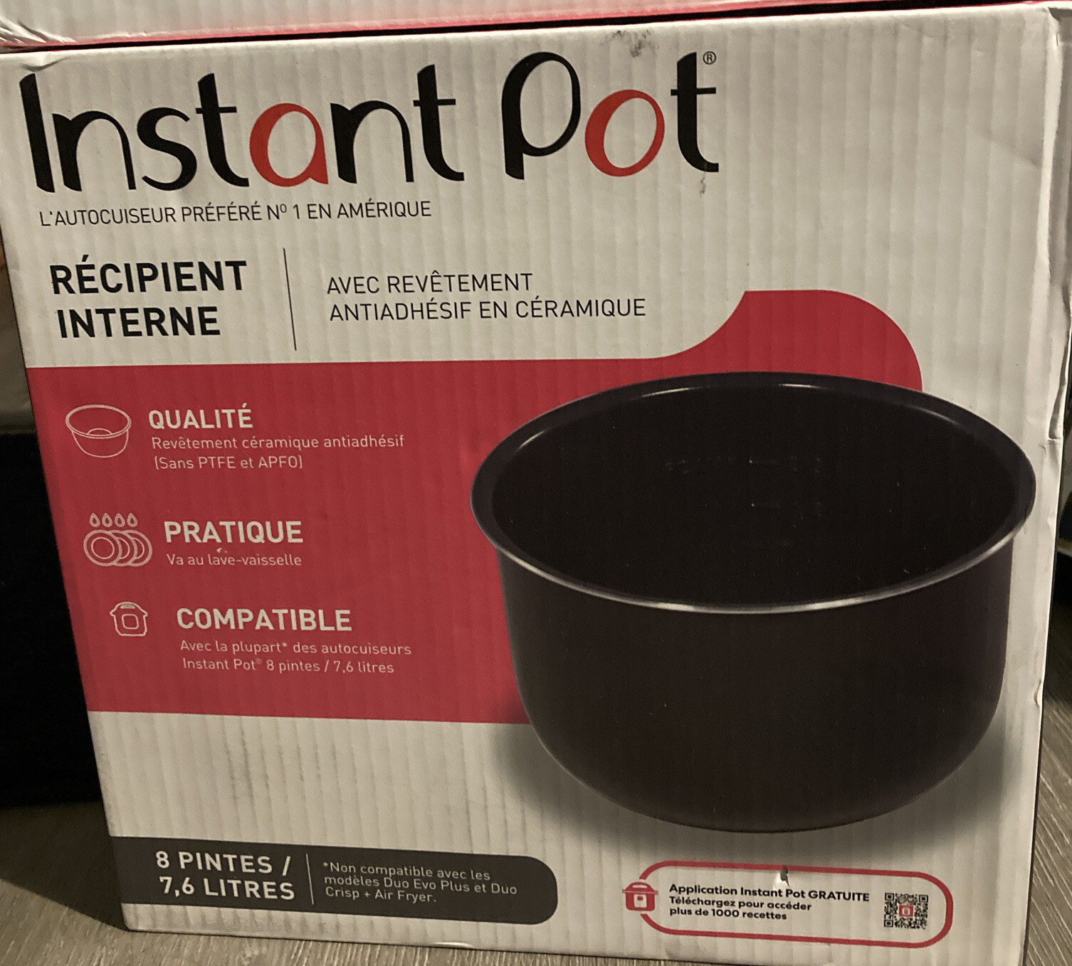 Insta Pot 8 Qt. Genuine Inner Pot InstaPot Ceramic Non Stick Coating ...