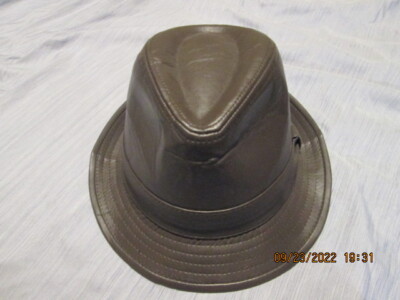 MEN WOMEN VINYL NORTH SHORE FEDORA HAT CAP BROWN SURF PARADISE SIZE ...