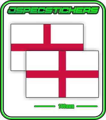 ENGLISH ENGLAND FLAG STICKER DECAL COUNTRY WINDOW BUMPER x2 140mm BNIP ...