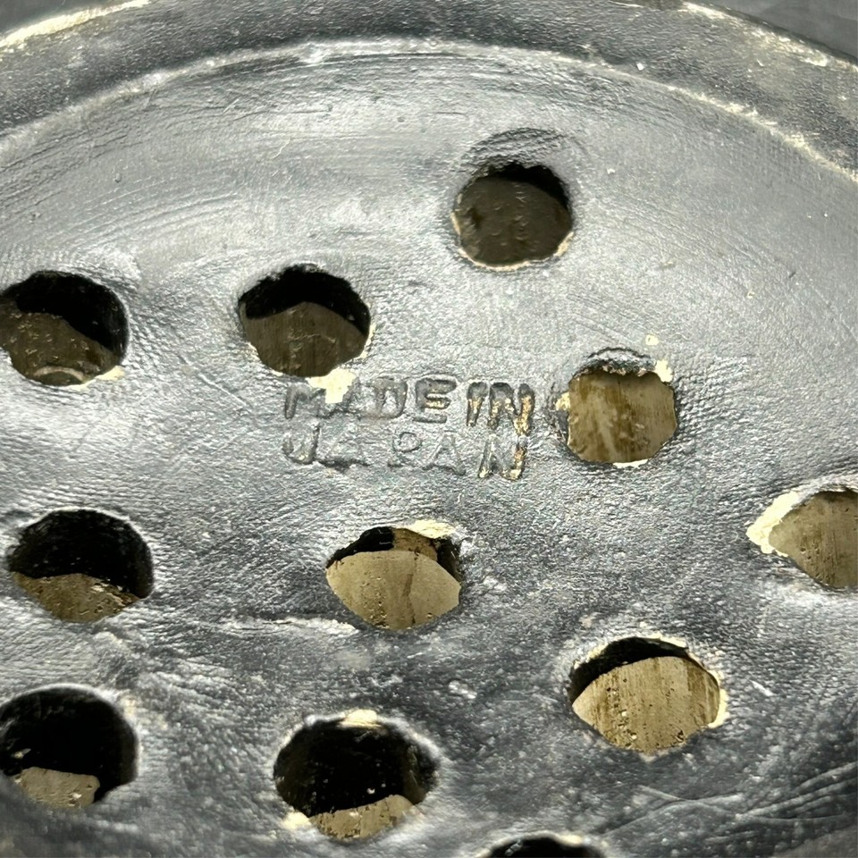 Vintage Textured Black Tokanabe Pottery Ikebana Flower Frog Made in ...