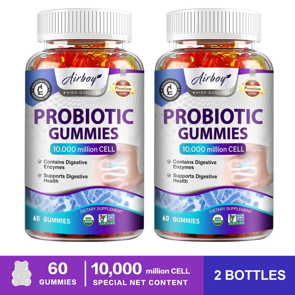 Probiotic Gummies - Gut & Immune Health, Relieve Bloating, Bowel ...