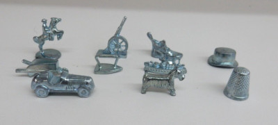 Monopoly Tokens Set of 10 Classic Movers Dog Thimble Car Horse ...