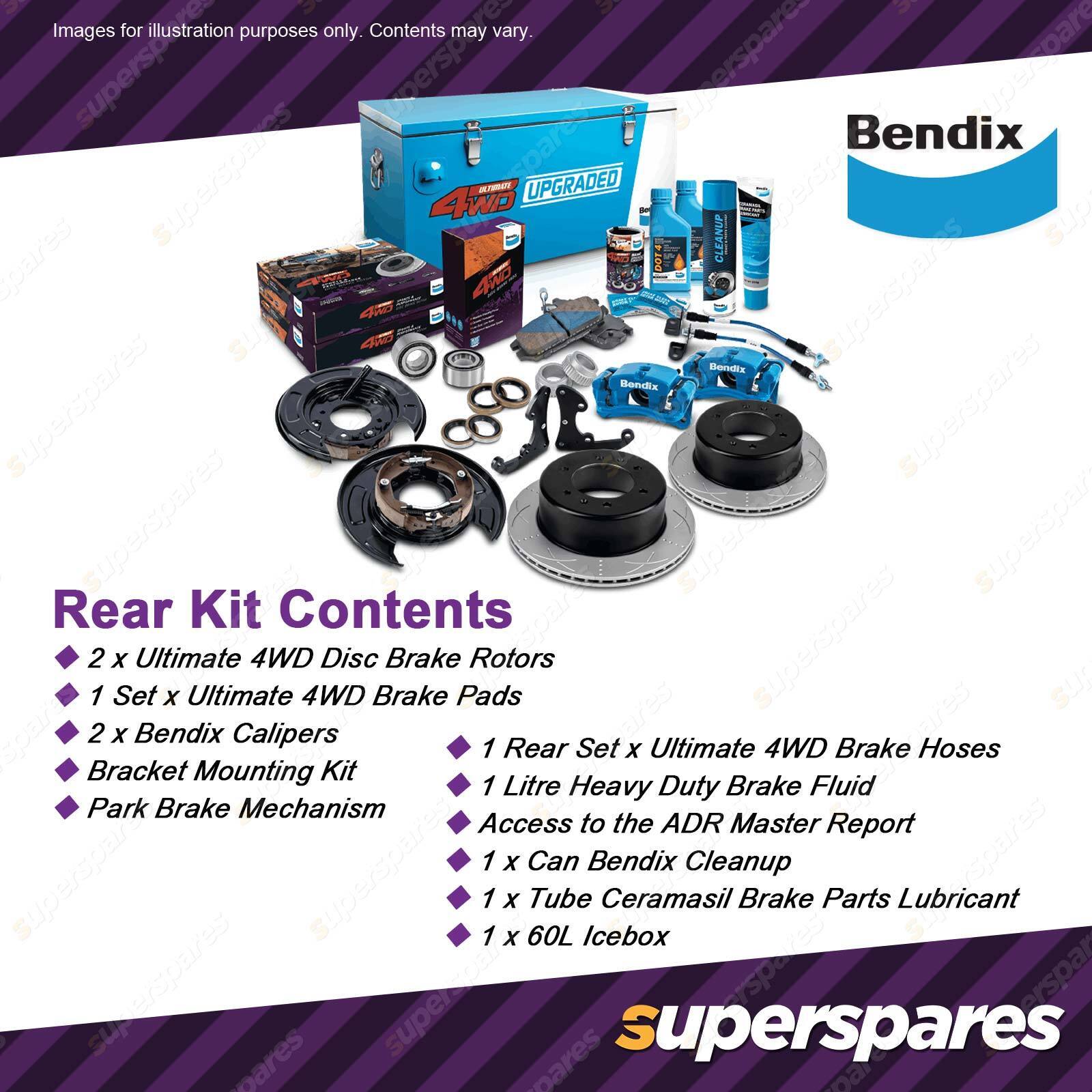 2" Lift Rear Bendix ULT 4WD Big Brake Upgrade Kit for Mitsubishi Triton ...