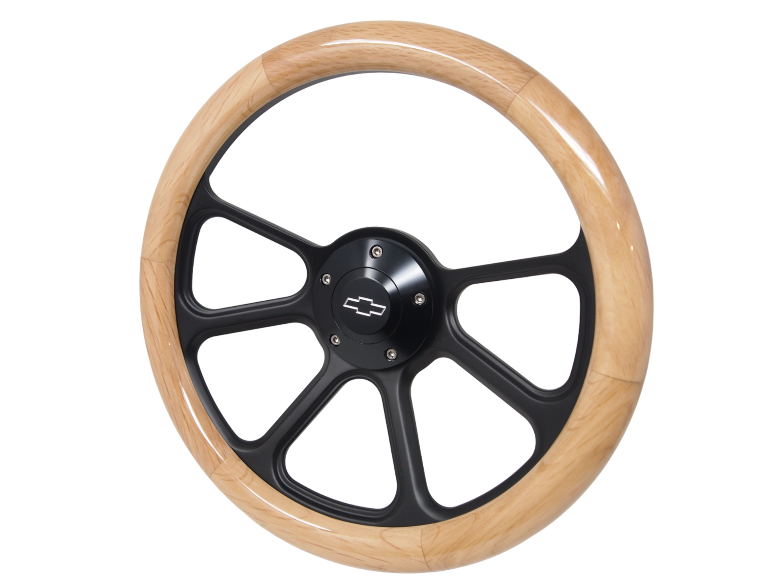 Black Billet Wood Chevy Gm 69-94 Steering Wheel Set W/ Horn Adapter kit ...