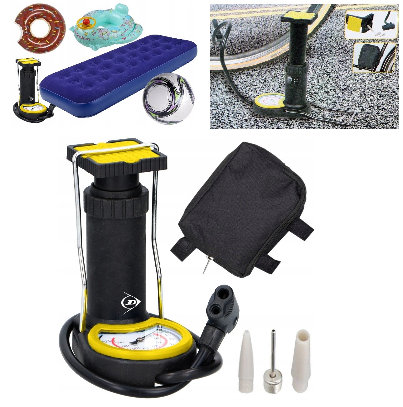 Dunlop Foot Mni Pump Car Tyres Bicycles Inflatables Motorcycles ...