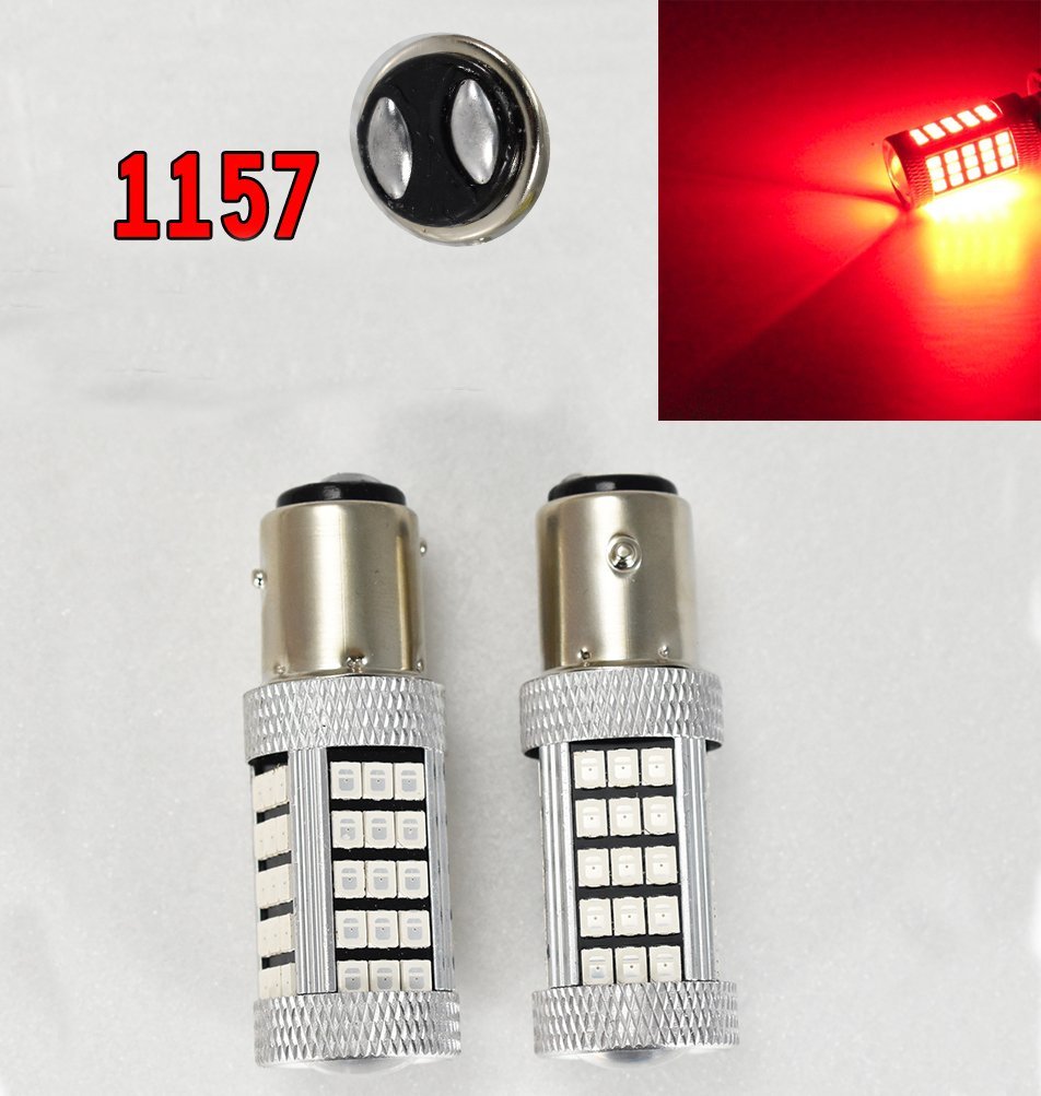 1157 2057 BAY15D P21/5W 63 LED Projector Red Bulb Front Lights K1 A AK ...