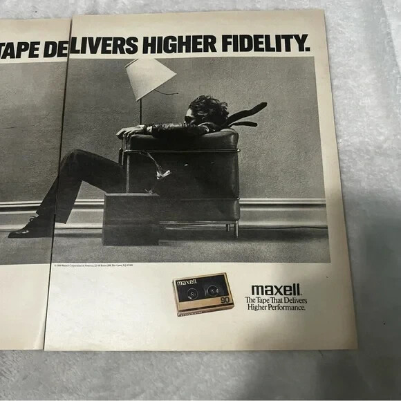 1988 Maxell No Other Audio Tape Double Page Original Vintage Print Ad ...