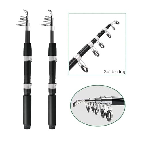 Collapsible Fishing Rod Combo, 6.9ft Telescopic Rods & Spinning Reel ...