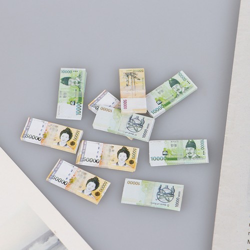 5pcs 1:12 Dollhouse Miniature Won Simulation Banknote DIY Decor ...