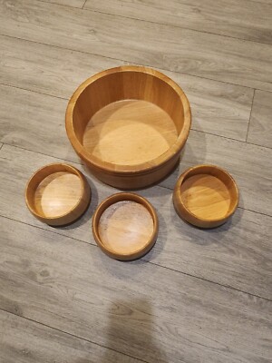 Studio Nova Wooden Salad Bowl Set Big Bowl 3 Serving Bowls | eBay