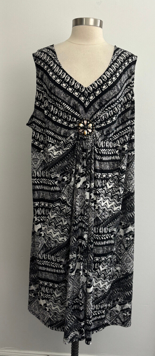 Catherines Black and White Tribal Print Sleeveless Je… - Gem
