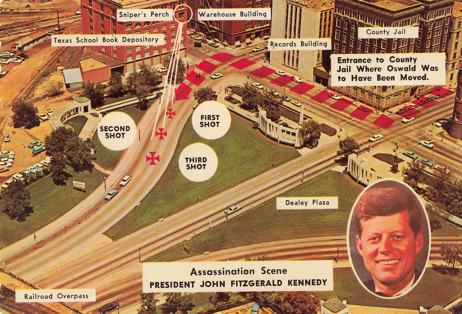 Vintage John F Kennedy 3 Shots Fired Assassination Site Dallas TX ...