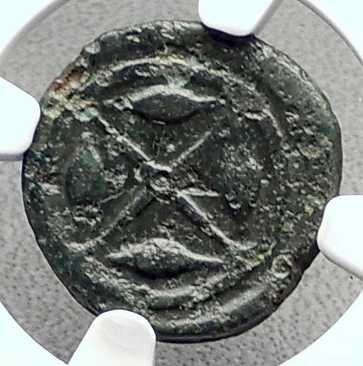 GELA in SICILY Genuine Ancient 420BC Greek Coin BULL WHEEL NGC ...