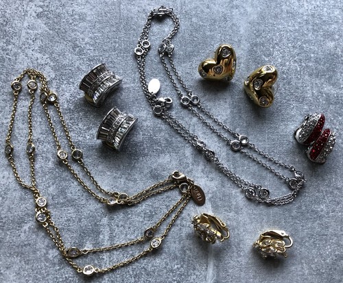 Nolan Miller Glamour Collection Crystal Rhinestones 2 Necklaces 4 ...