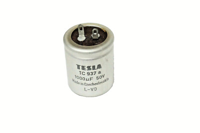 1000uF 50V Aluminum Oxide Electrolytic CAPACITOR TESLA TC 937a - NOS ...