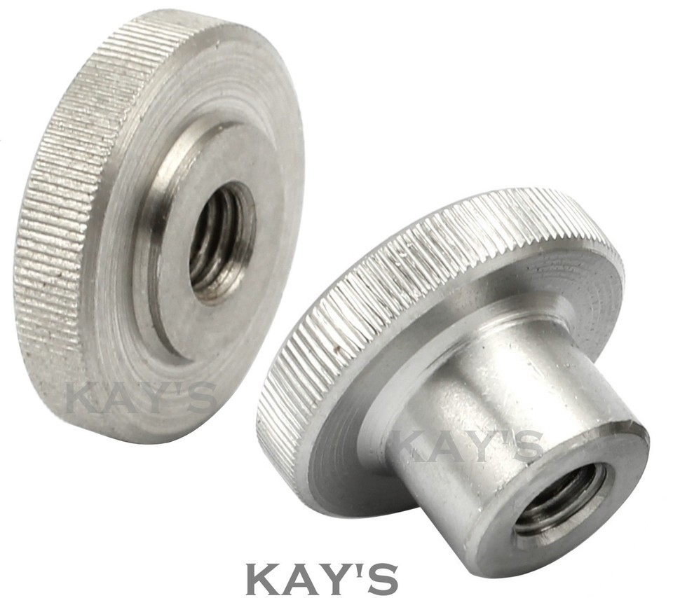 KNURLED THUMB NUTS STAINLESS STEEL HAND GRIP KNOBS M2 M2.5 M3 M4 M5 M6 ...