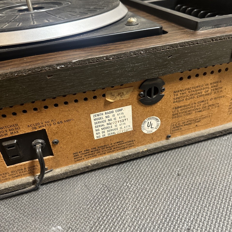 Zenith Vintage All-In-One Stereo Sound System-- #4175 | eBay