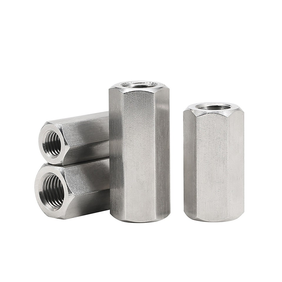 THREADED SLEEVE HEX ROD BAR STUD HEXAGON CONNECTOR NUT LONG NUTS M3 TO M24 | eBay UK