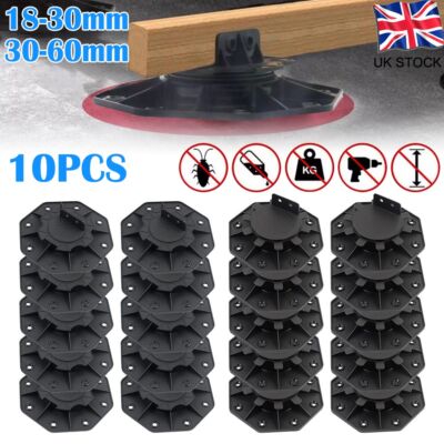 10Pcs Height Adjustable Decking Pedestal Riser Bearing Support for Wood ...