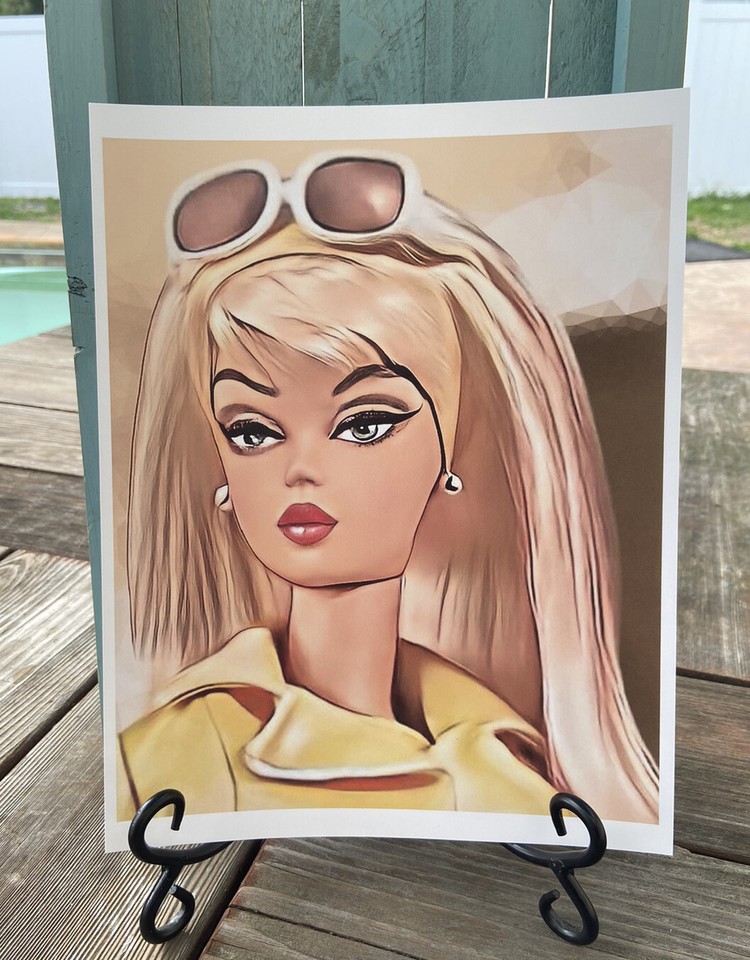 Retro Barbie Portrait Art Print 8x10 - Silkstone Beauty #165A | eBay