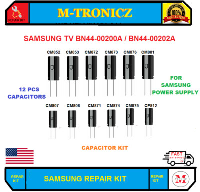 12 PCS CAPACITORS FOR SAMSUNG BN44-00200A BN44-00202A POWER SUPPLY | eBay