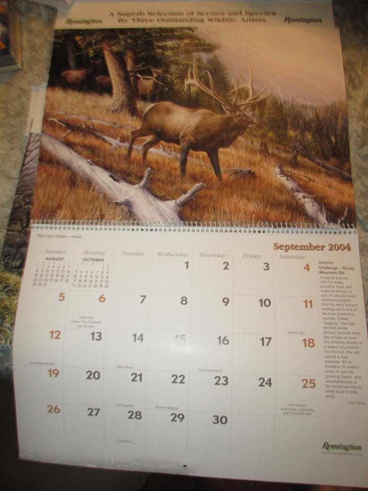 Remington's Calendar 2004 SELECTION OF SCENES AND SPECIES BY 3 ARTISTS ...